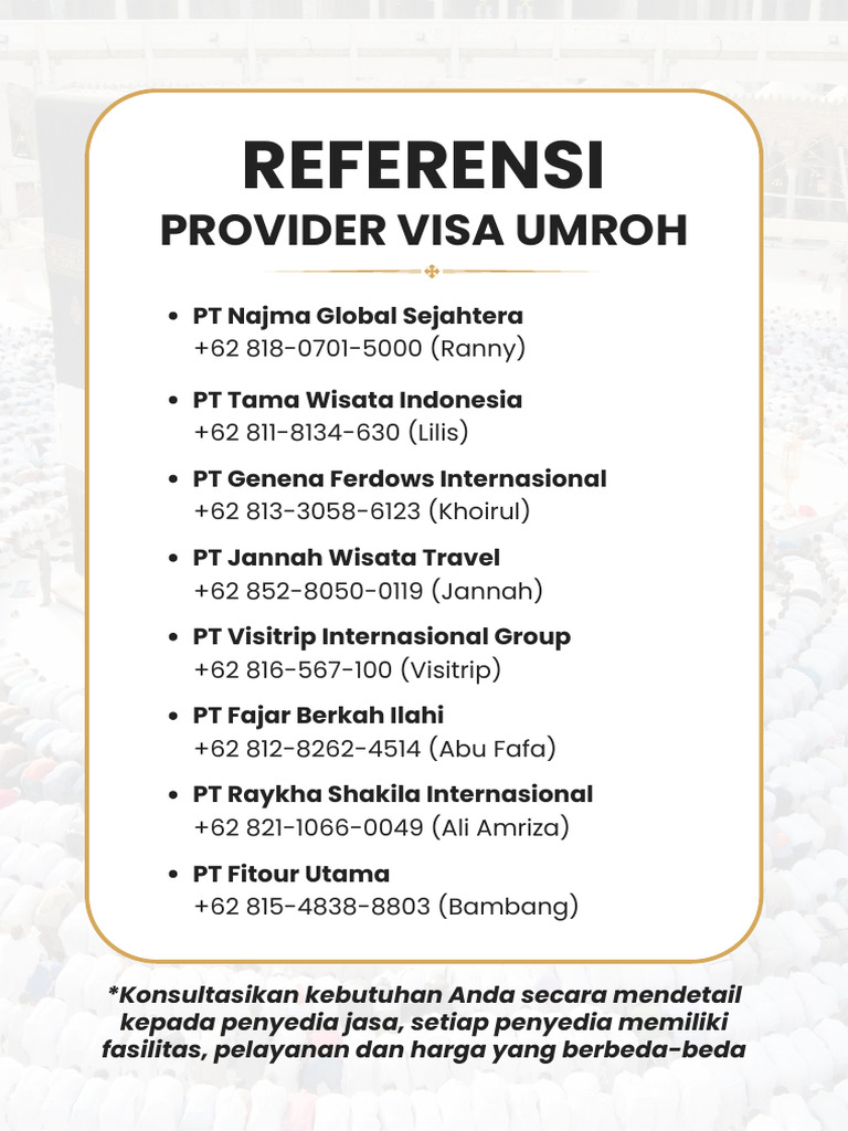 Referensi Provider Visa | PDF