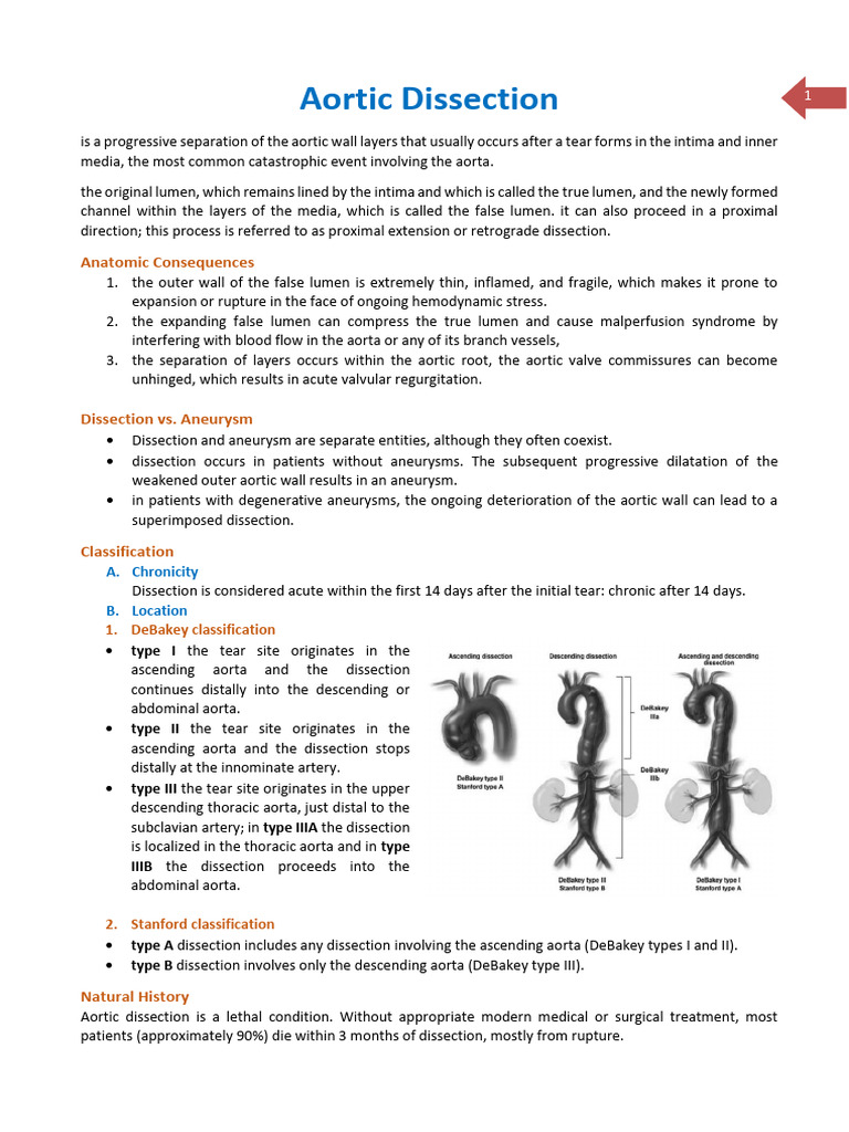 Aortic Dissection | PDF