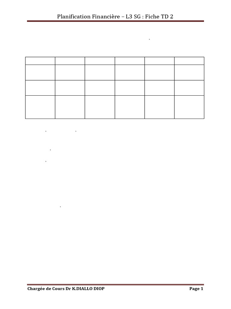 Planification Financière | PDF