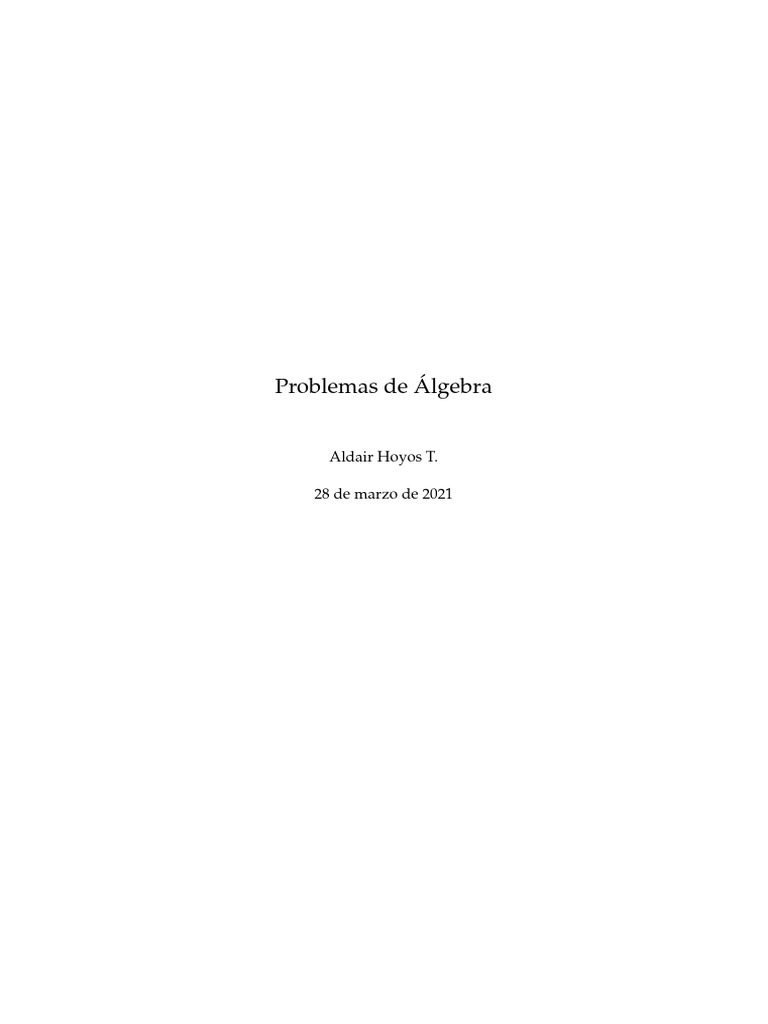 Problemas Resueltos de Algebra | PDF