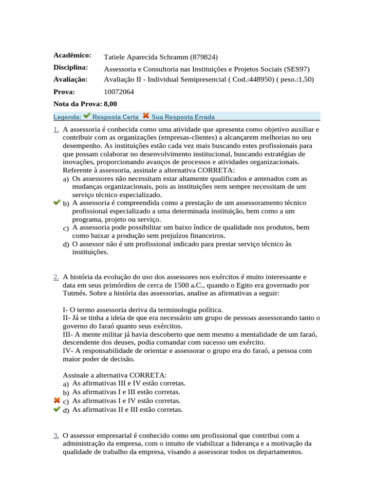 Prova Respondida | PDF