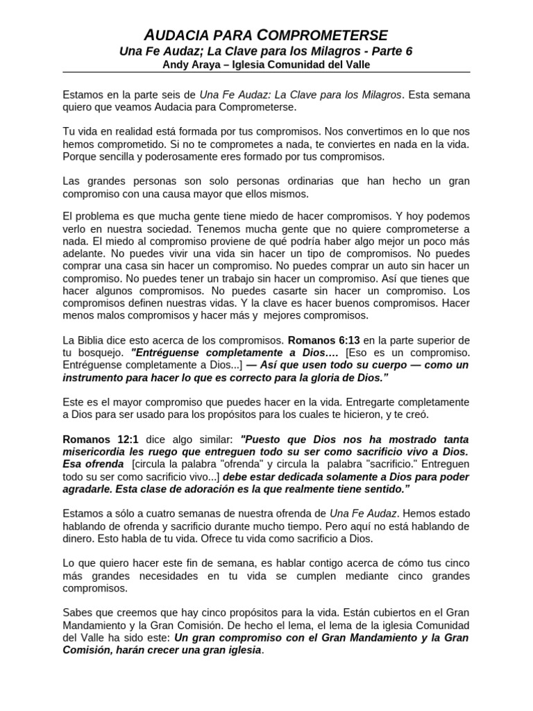 Audacia para Comprometerse | PDF
