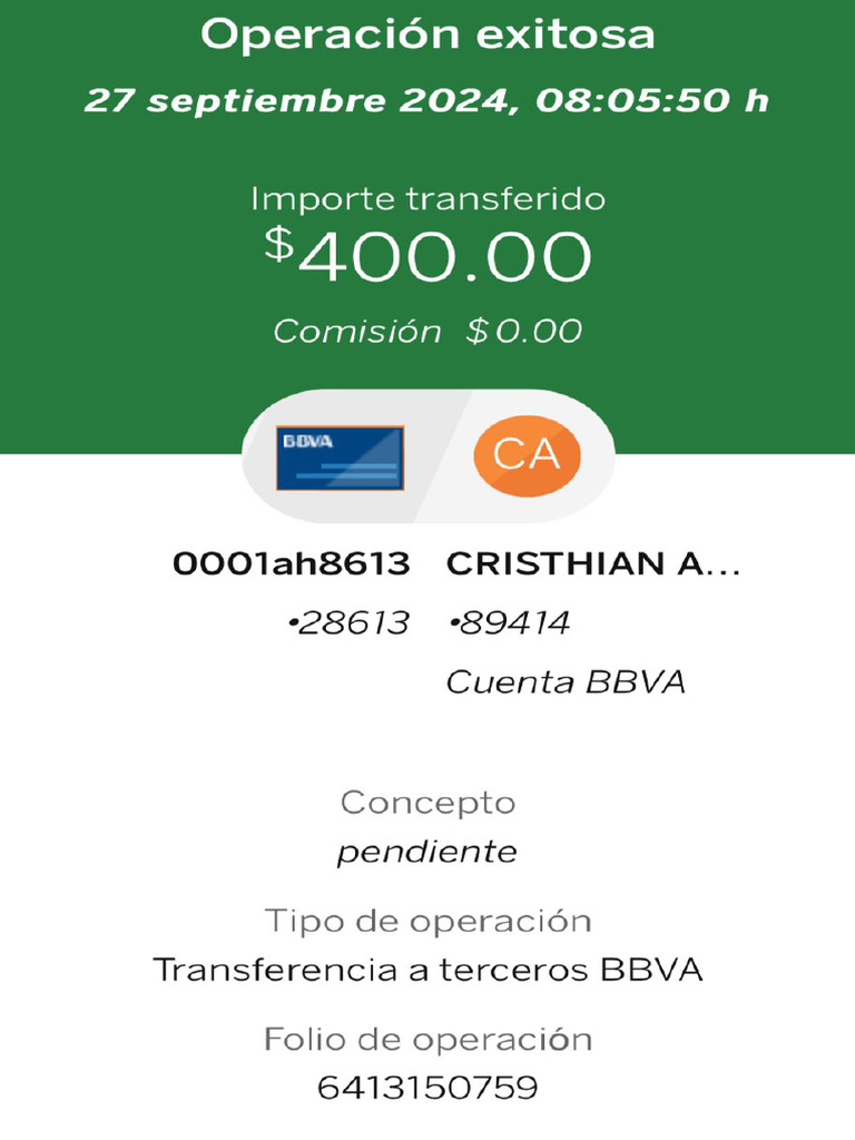 Transferencia Bbva | PDF