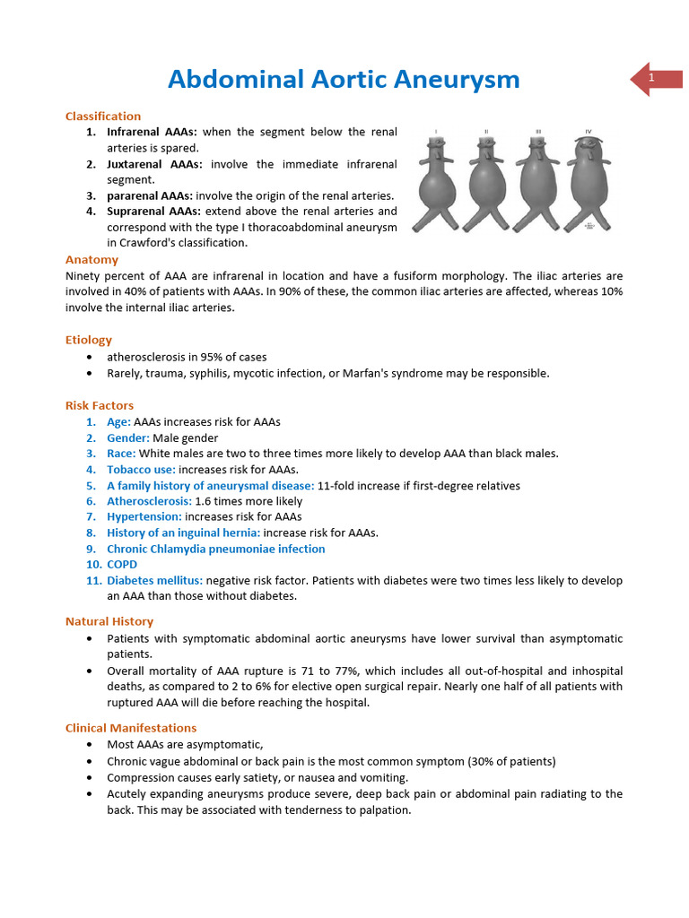 Abdominal Aortic Aneurysm | PDF