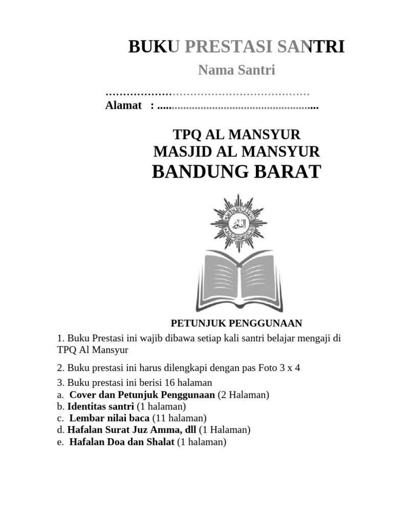 Buku Prestasi TPQ | PDF