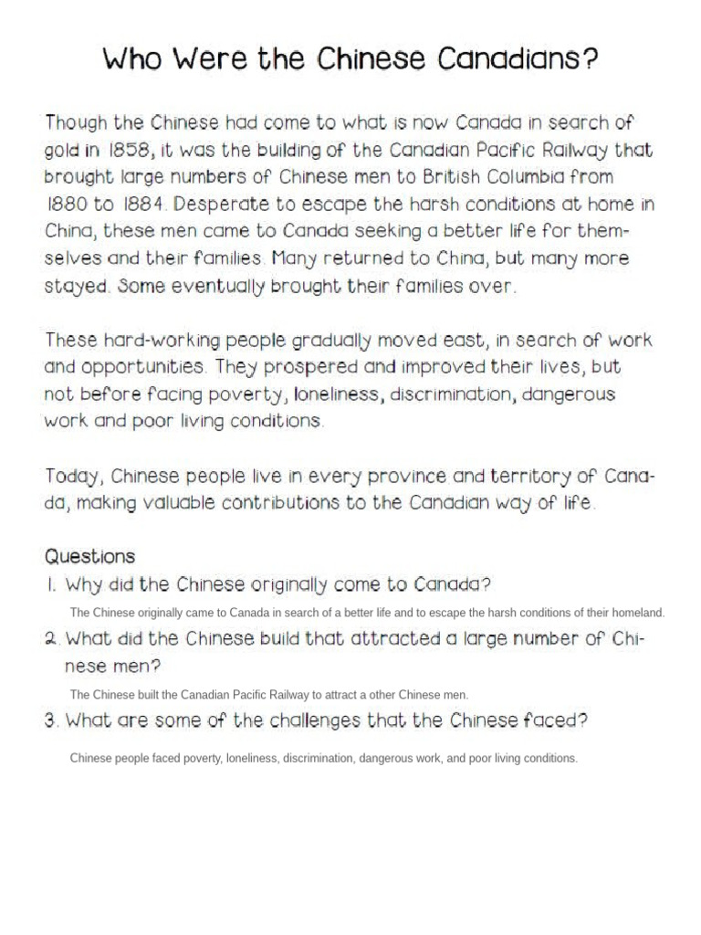 Olivia Guo - (Template) Communities in Canada - Chinese Canadians | PDF