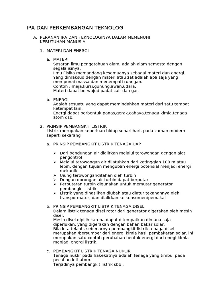 Ipa Dan Perkembangan Teknologi | PDF Ipa Dan Perkembangan Teknologi | PDF