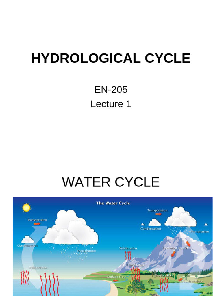 Lecture 1 - HYDROLOGICAL CYCLE | PDF
