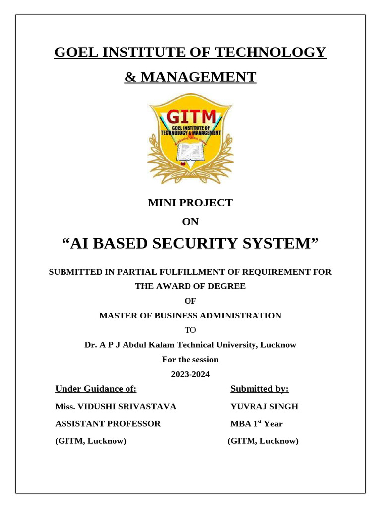 Ai Based Security System | PDF
