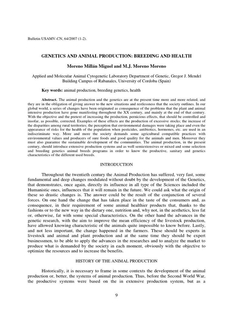 Genetics And Animal Production Breeding Pdf