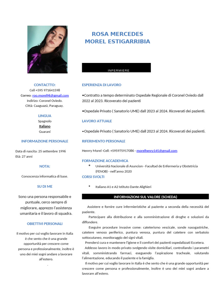 Curriculum Vitae Rosa Mercedes Morel | PDF | Bienestar