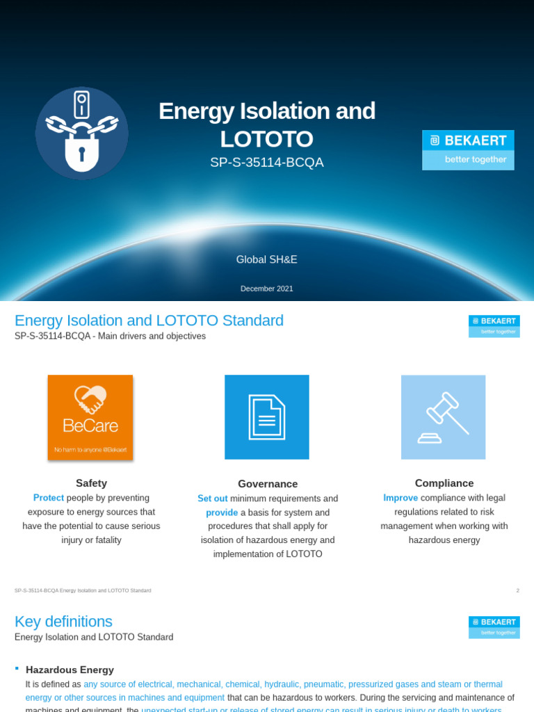 SP-S-35114-BCQA Energy Isolation and LOTOTO Standard | PDF | Safety | Occupational Safety And Health