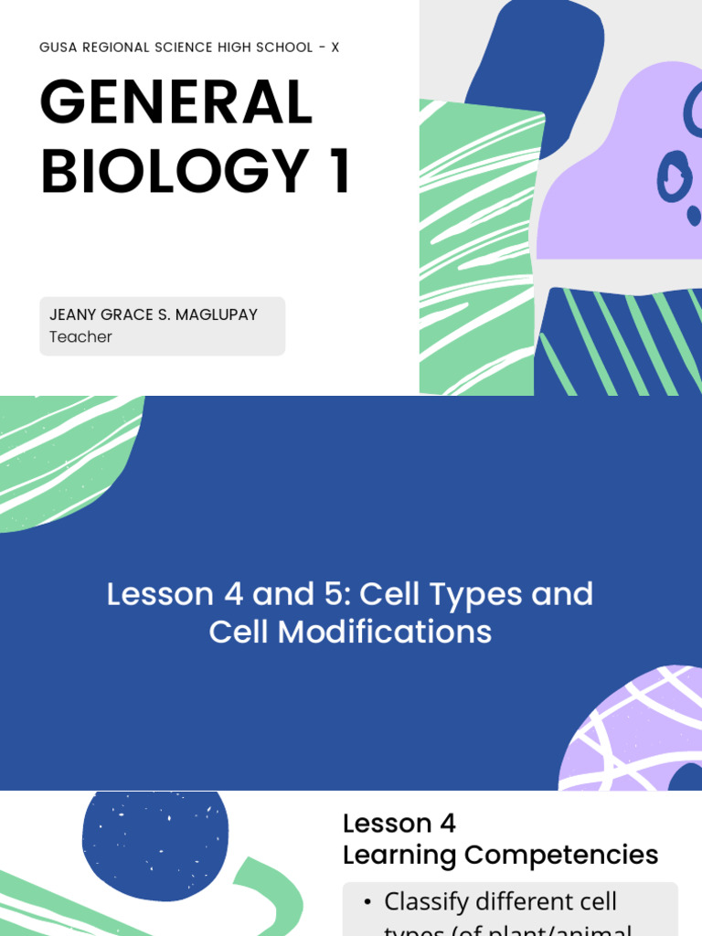 1st Sem 24 25 01 Midterm Lesson 4 and 5 - Cell Types and Cell ...