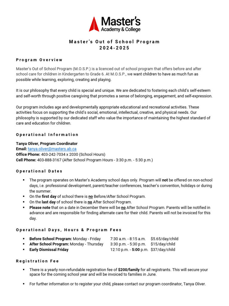 MOSP Program Overview 2024-2520240822090204 | PDF