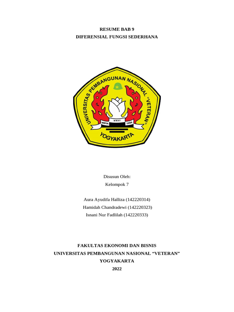 Resume Bab 9 Diferensial Fungsi Sederhana | PDF