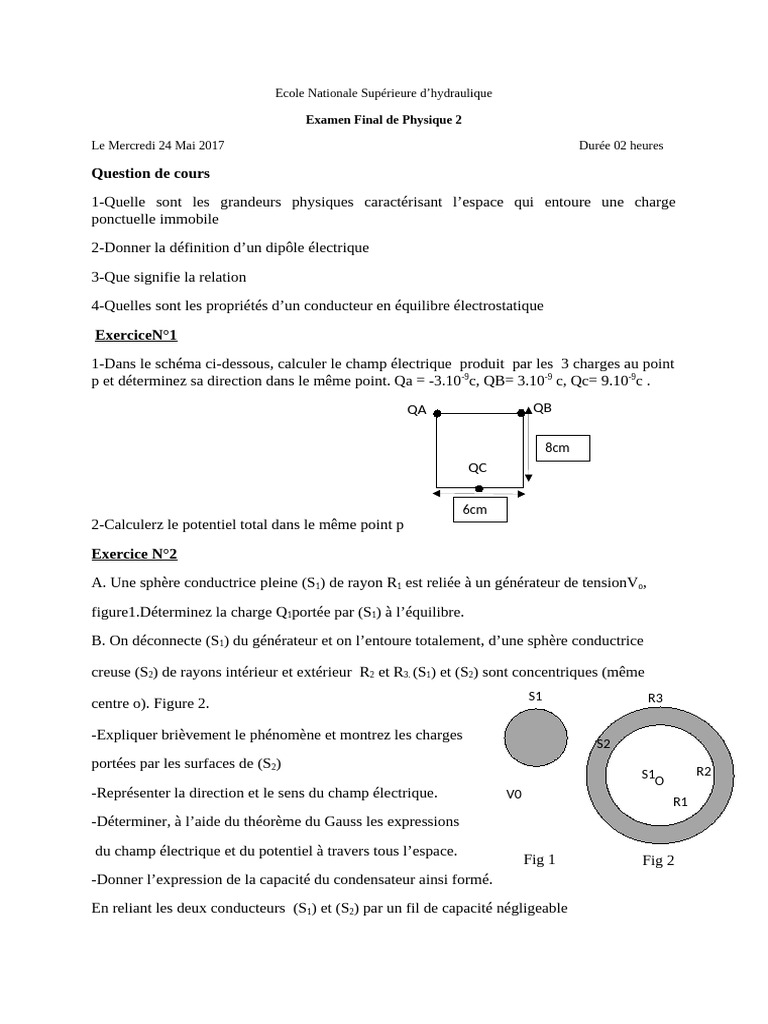 Examen Pysique 2 Final | PDF