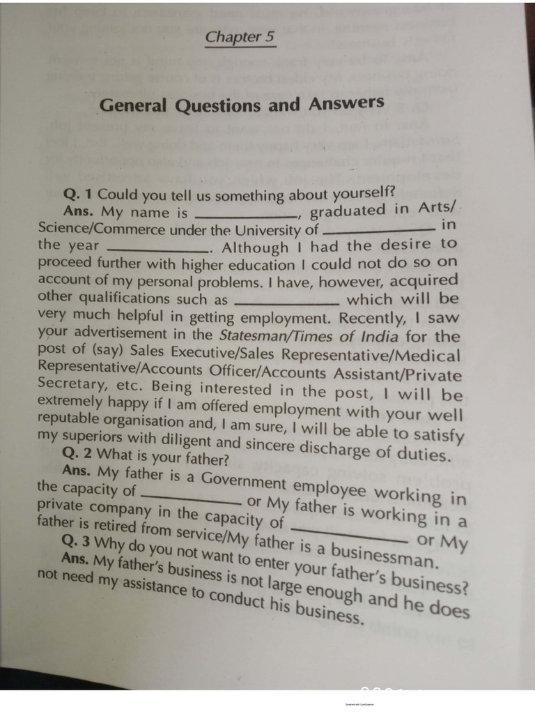 Basic Questions About Interviews | PDF