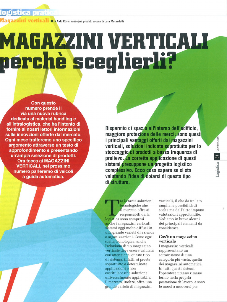 2016 - 01 Magazzini Verticali Perchè Sceglierli | PDF