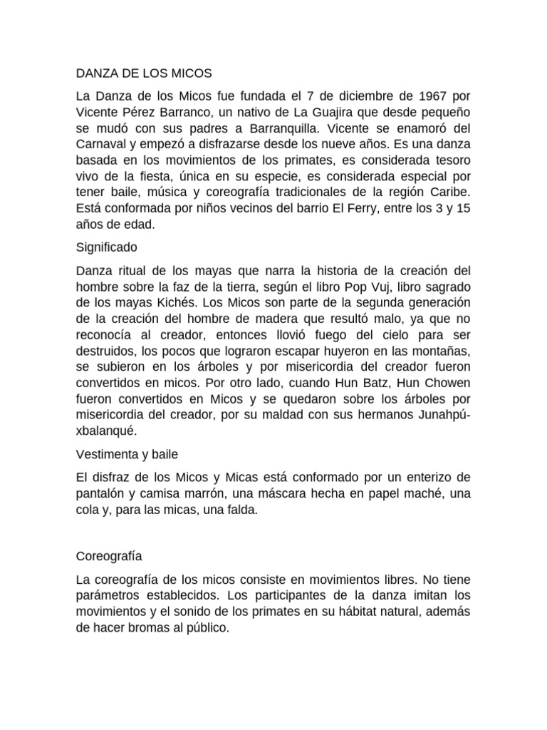 Danza de Los Micos | PDF