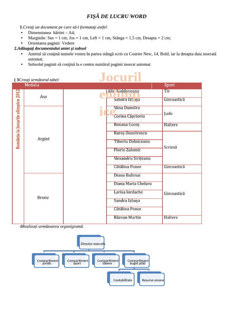 Fisa Word Recapitulare2 | PDF