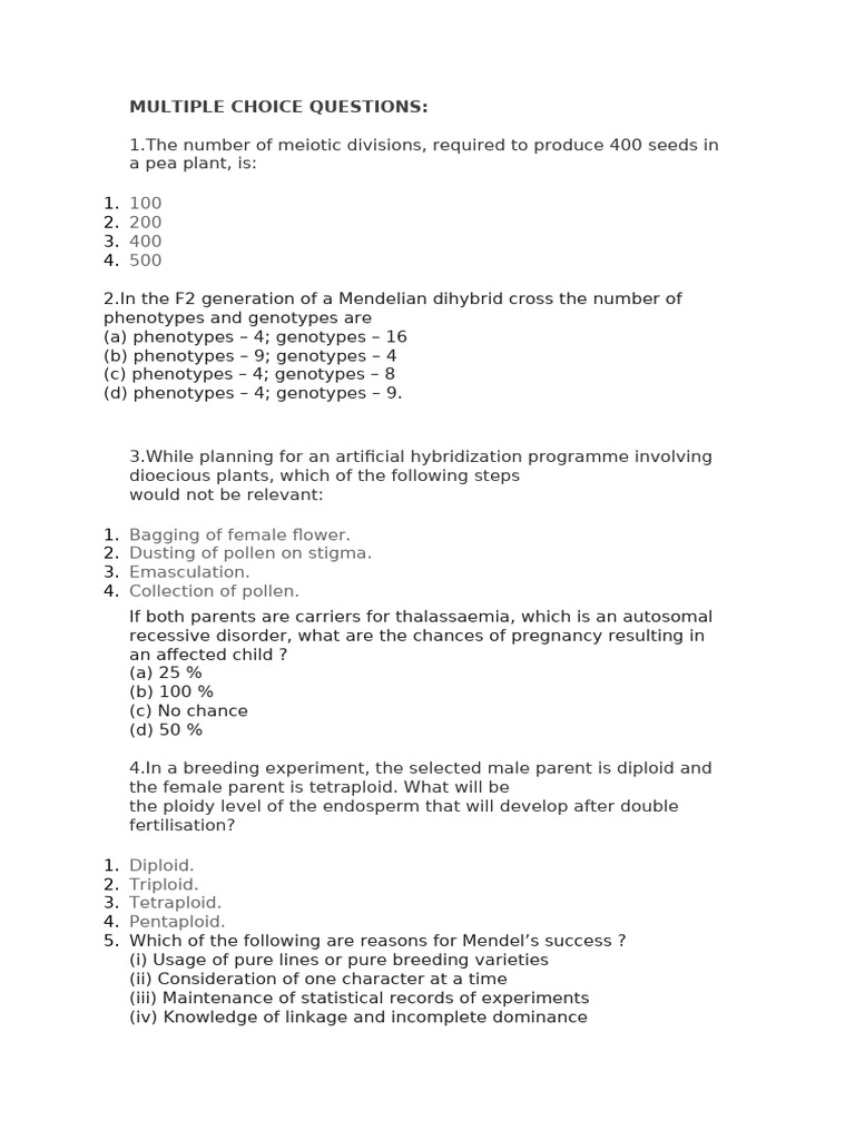 Multiple Choice Questions | PDF