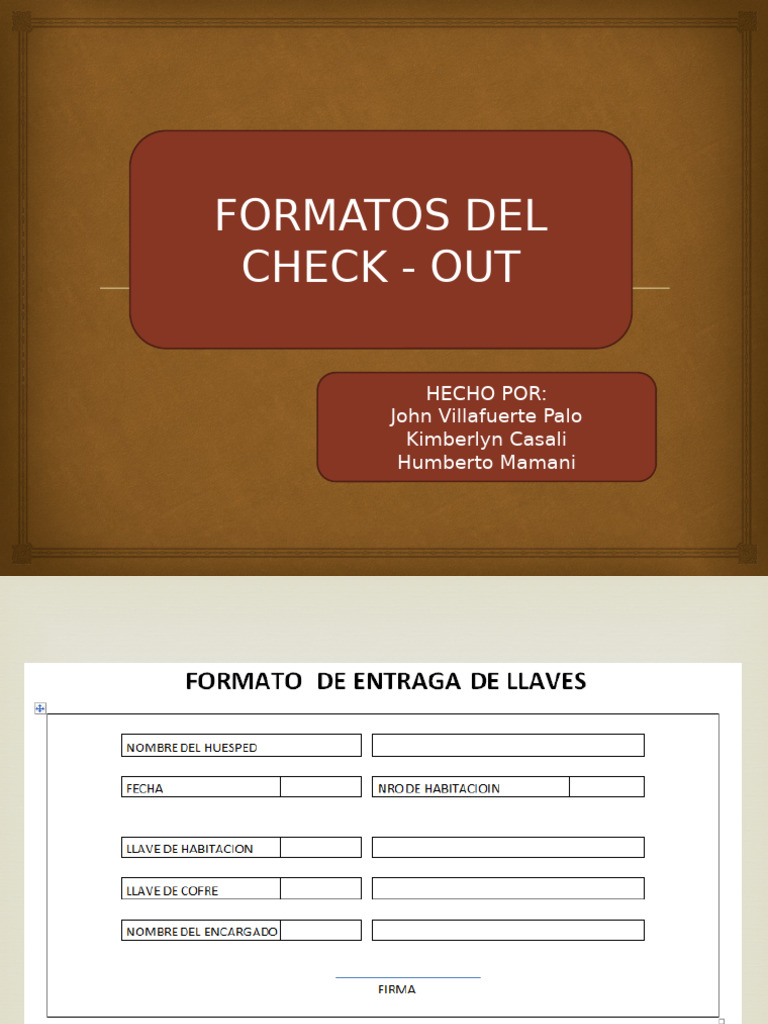 Formatos Del Check Out | PDF