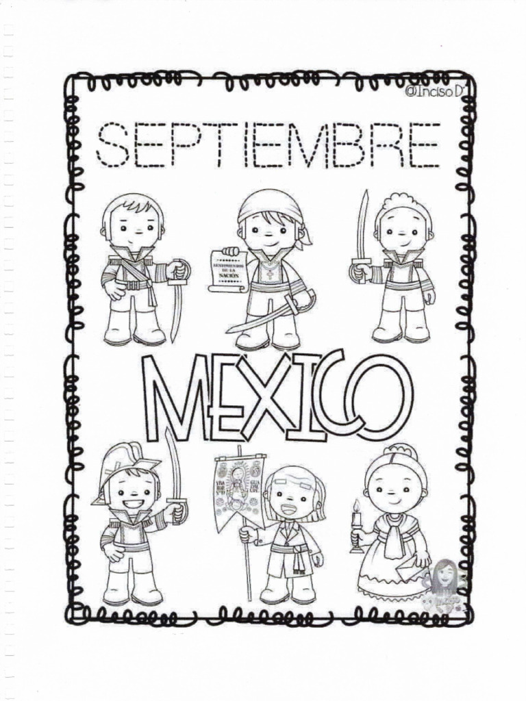 Portada Septiembre para Colorear | PDF