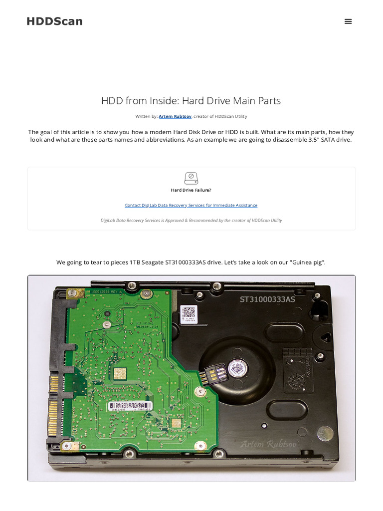 HDD From Inside - Hard Drive Main Parts | PDF