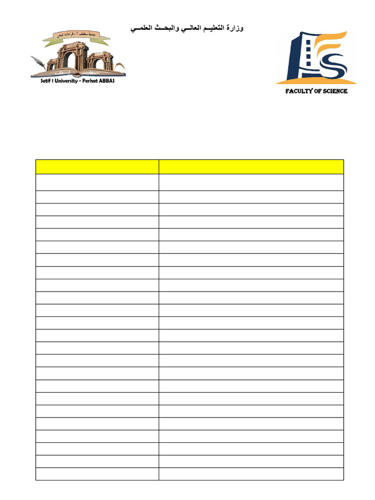 Sétif 1 University-Ferhat ABBAS Faculty of Sciences Department of ...