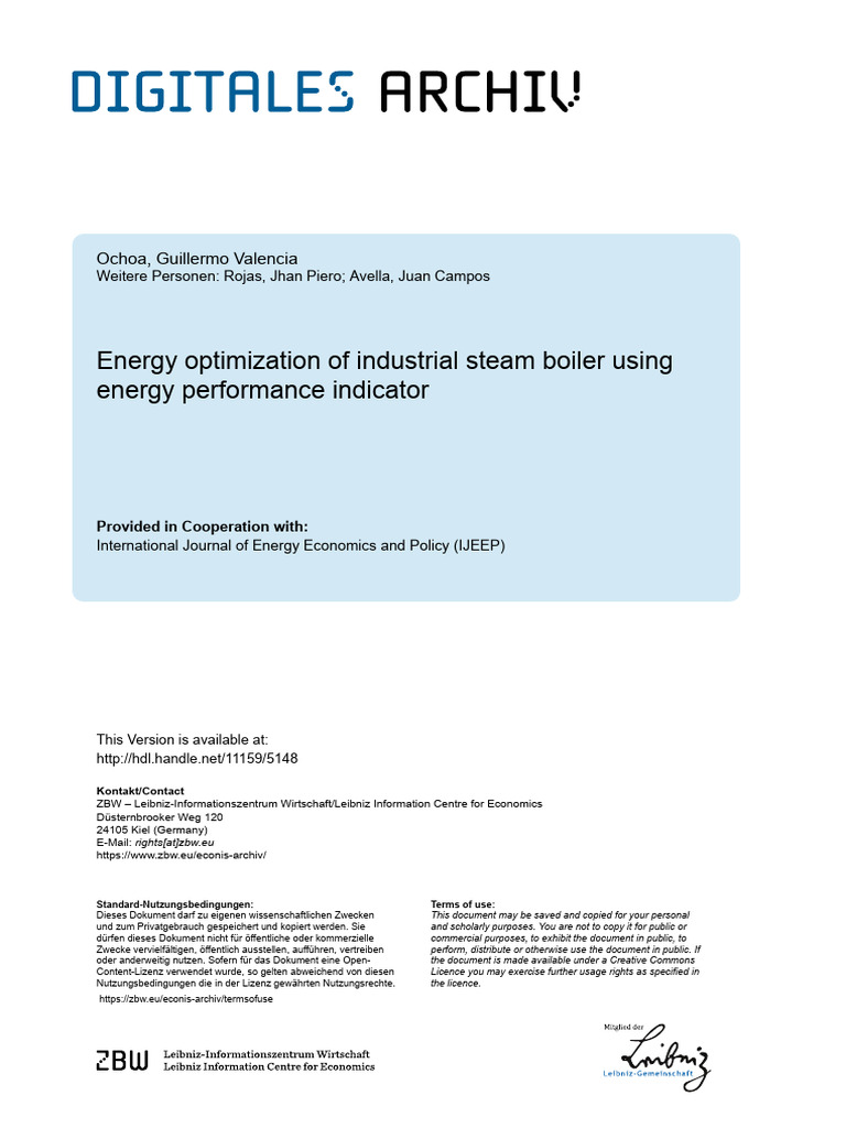 Energy Optimization of Industrial Steam Boiler Using Energy Performance Indicator | PDF