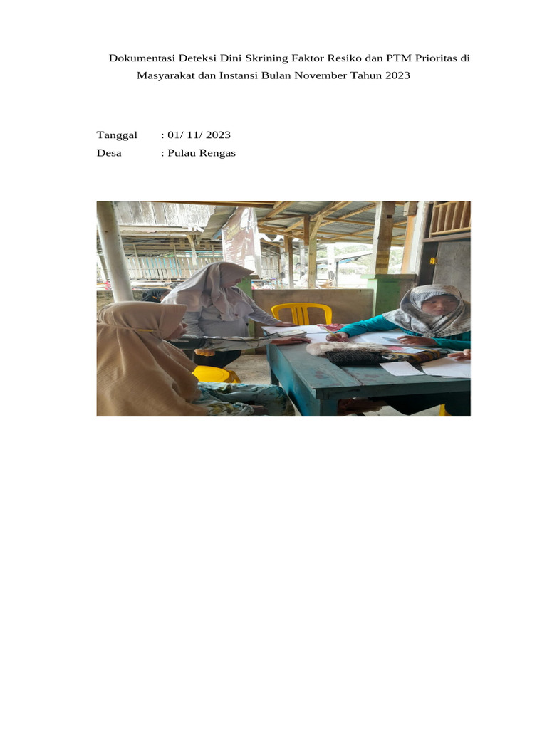 Dokumentasi Deteksi Dini Skrining Faktor Resiko Dan PTM Prioritas Di Masyarakat Dan Instansi ...