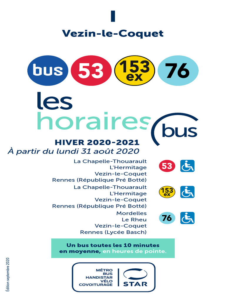 Lignes 0053 0076 0153 Vezin Le Coquet | PDF