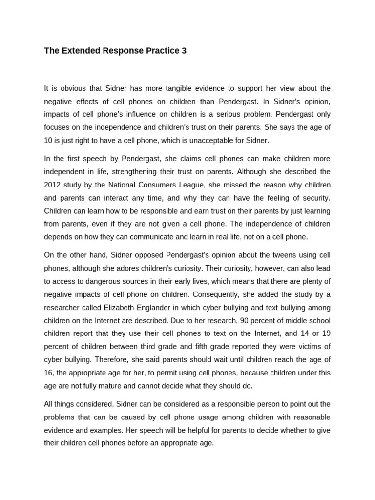 The Extended Response Practice 3 | PDF