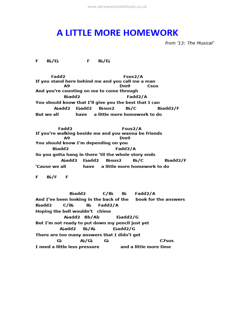 A Little More Homework Pdf