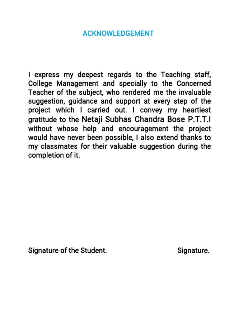 Acknowledgement | PDF