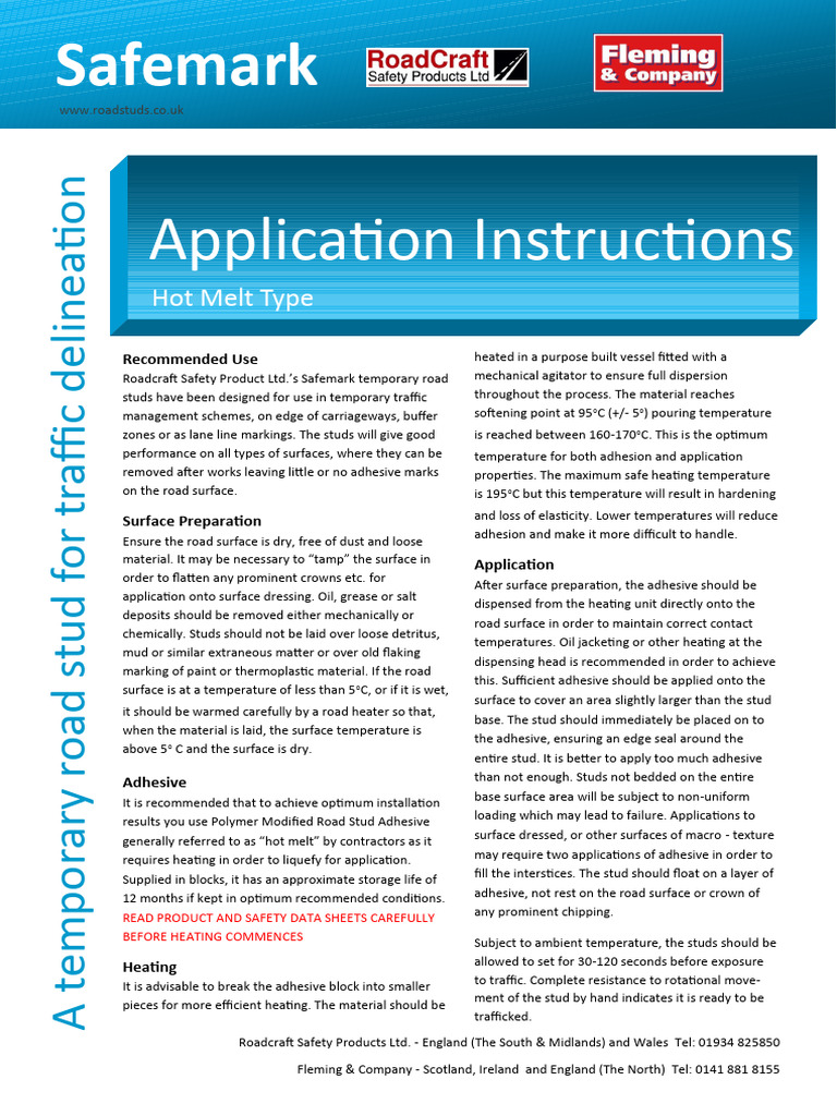 Safemark Hot Melt Application Instructions Updated Jun16 | PDF ...
