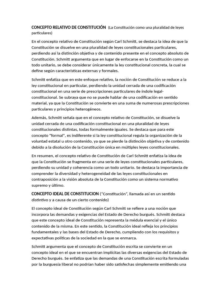 Concepto Relativo de Constitución | PDF