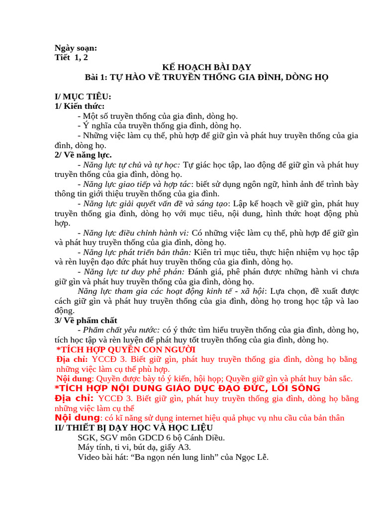 GDCD 6 Tích H P QCN | PDF