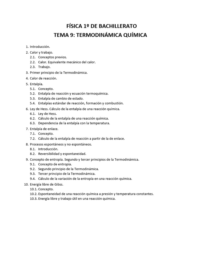 T9 Termodinámica Química 20 21 | PDF