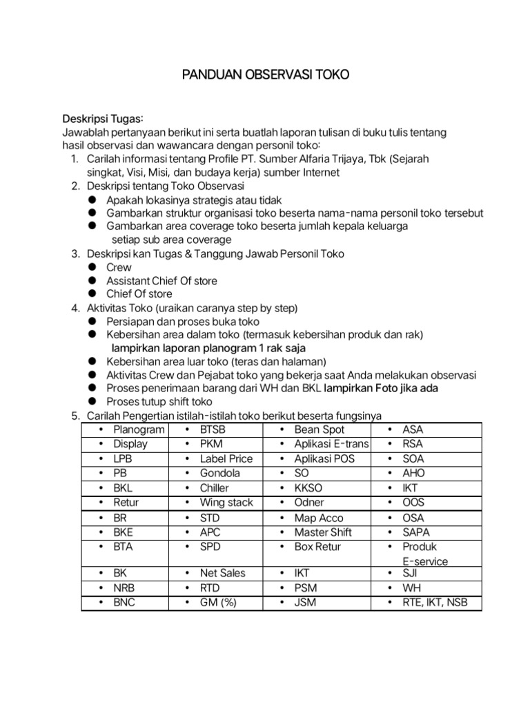 Dwi Ayu Lestari-Laporan Observasi Toko | PDF