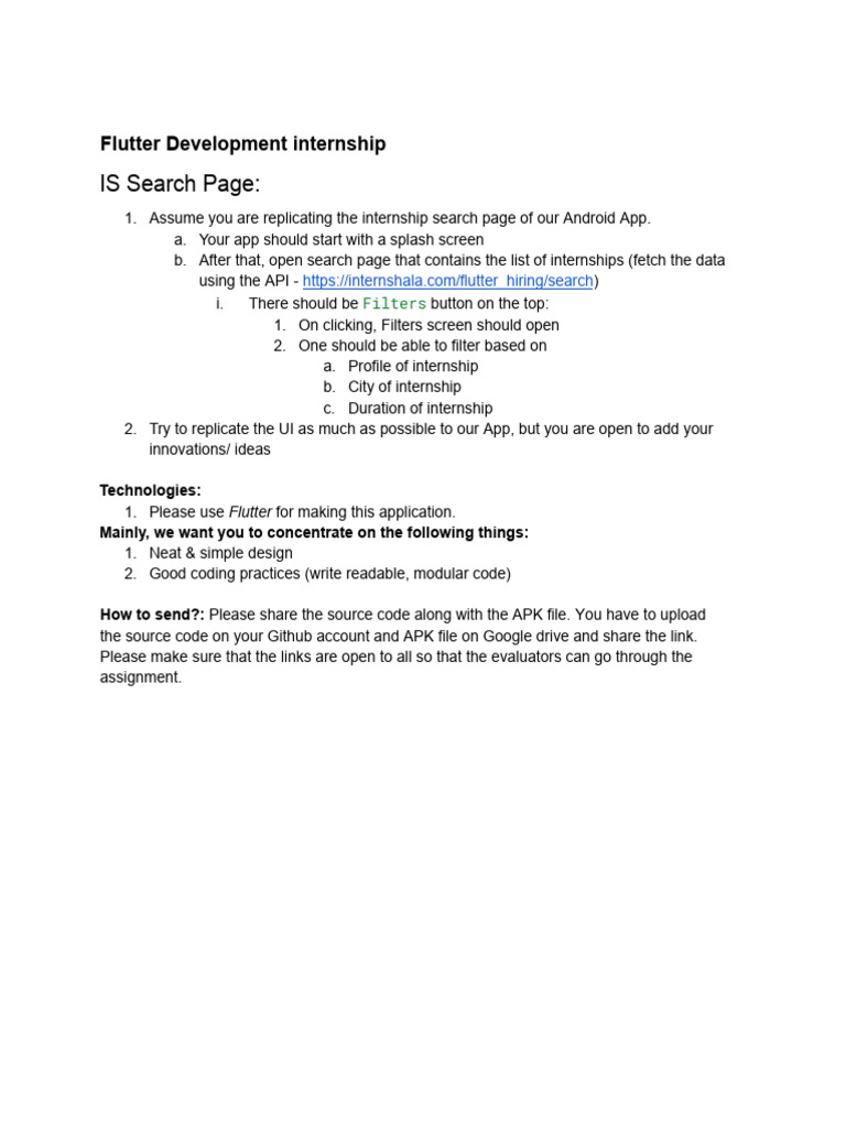 SDE Flutter Assignment | PDF SDE Flutter Assignment | PDF