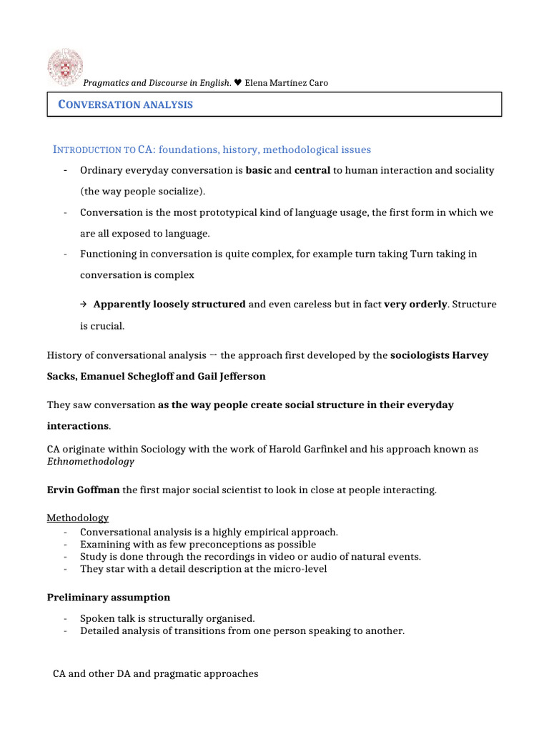 Conversation Analysis | PDF