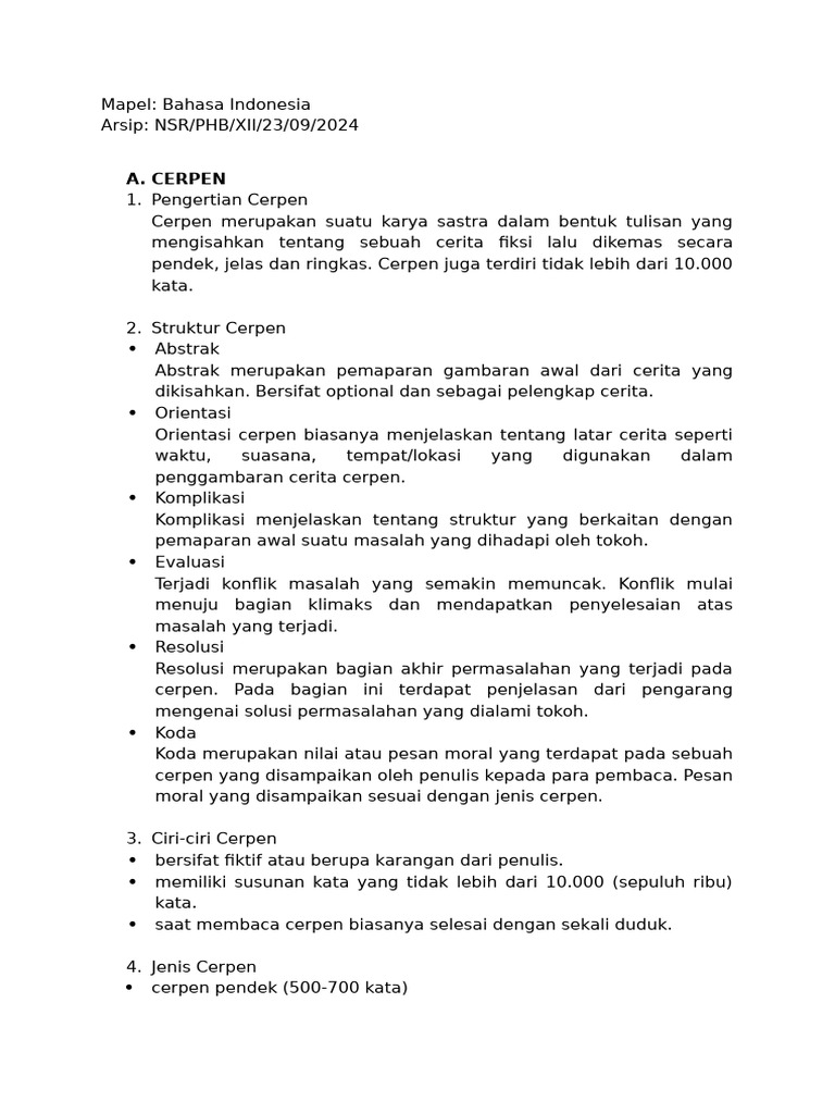 Materi PHB Bahasa Indonesia XII | PDF