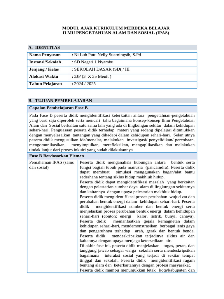 MODUL AJAR Observasi | PDF