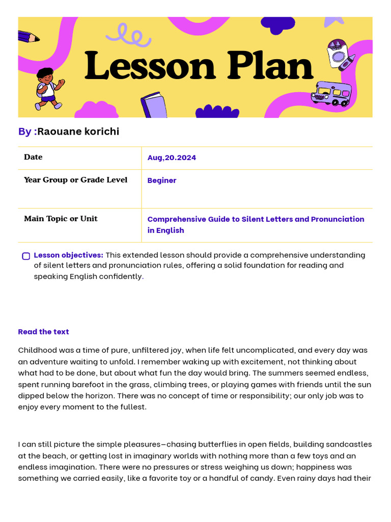 Lesson Plan Doc - 20240820 - 191550 - ٠٠٠٠ | PDF