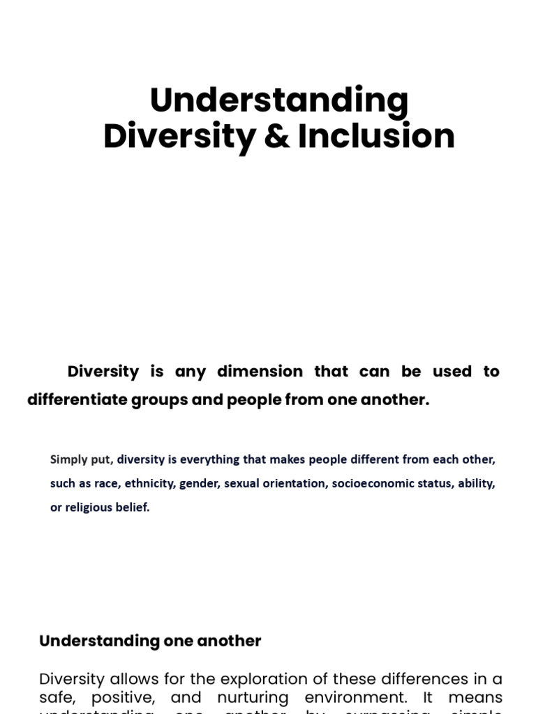Understanding Diversity Inclusion | PDF | Disability | Wellness