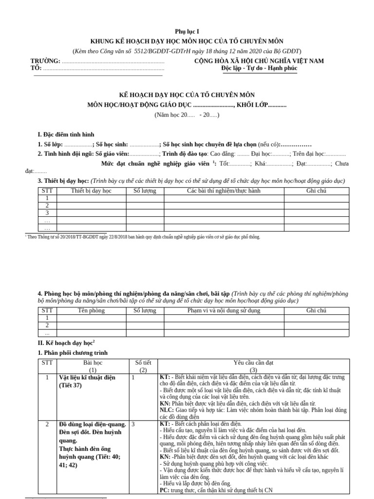 PHỤ LỤC 1 Phần 2 CN8 | PDF