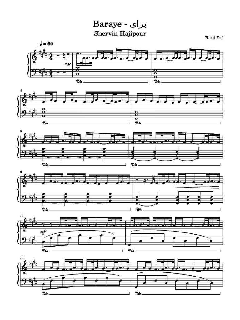Baraye - Shervin @note - Piano ? | PDF