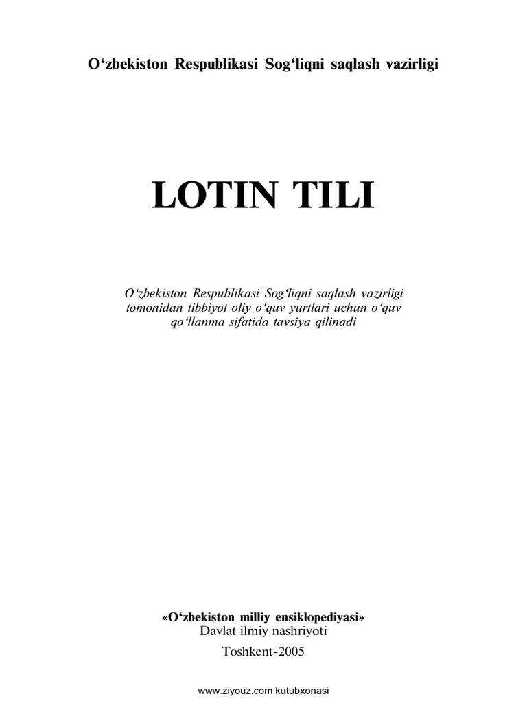 Lotin Tili (L.xo'Jayeva, X.zohidova, Z.rahmatullayeva) | PDF