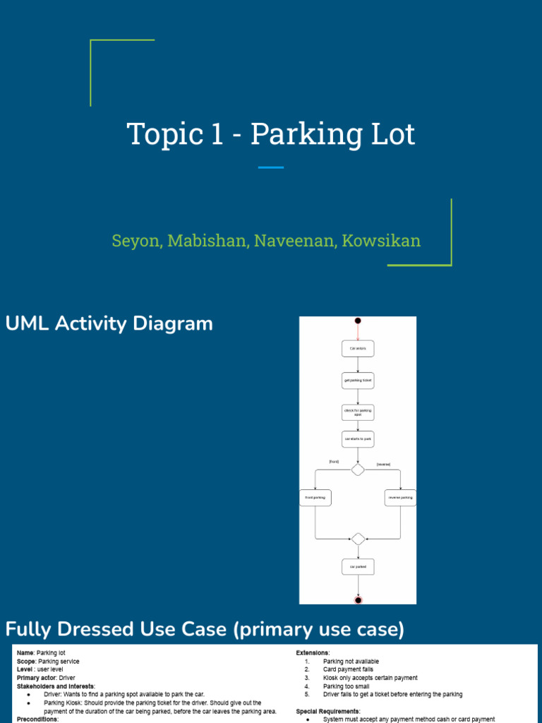 Parking Lot | PDF | Parking | Use Case